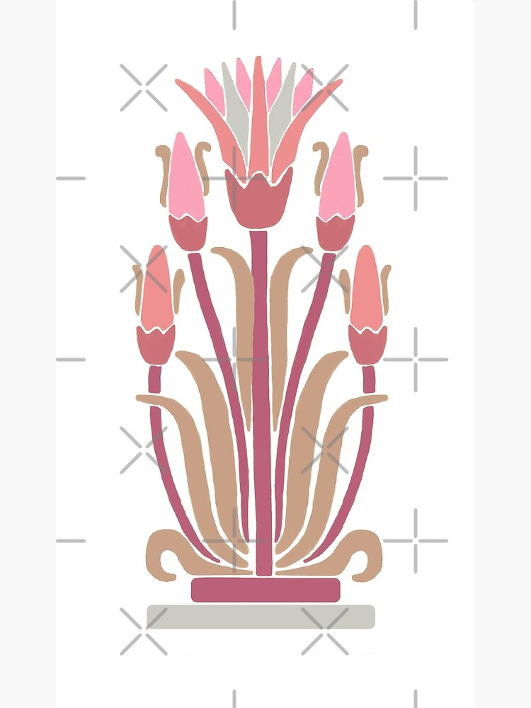 "pharaonic lotus flower old pink , vintage style 2, street art Egypt ...