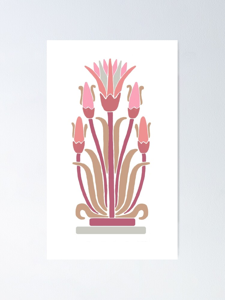 "pharaonic lotus flower old pink , vintage style 2, street art Egypt ...