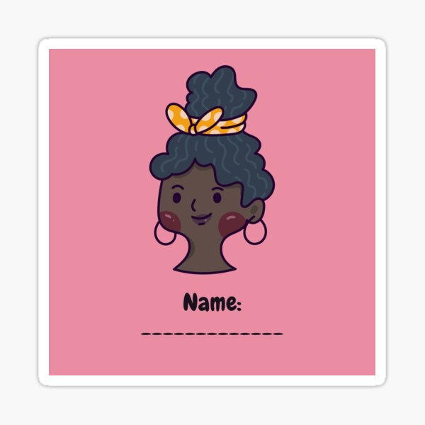 "Girl Face 5: Write Your Name" Sticker for Sale by stickersstill ...