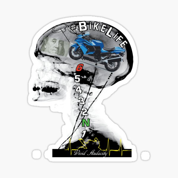 "THINKING BIKE LIFE" Sticker for Sale by VividAudacity | Redbubble