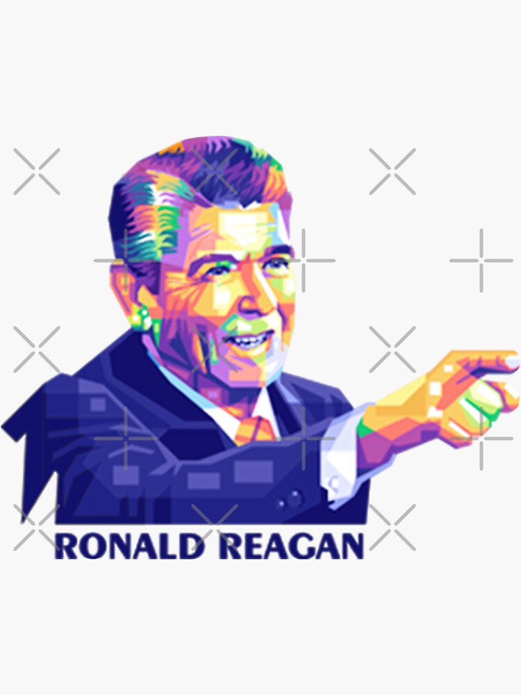 "Ronald Reagan Us President" Sticker for Sale by FortinAnjali | Redbubble