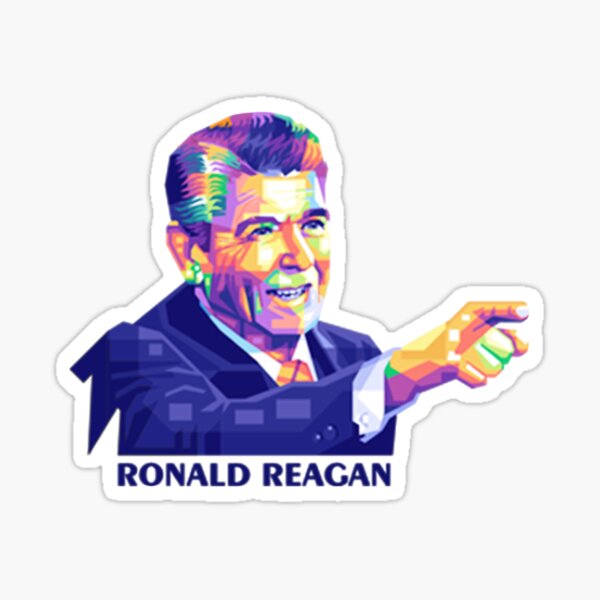 "Ronald Reagan Us President" Sticker for Sale by FortinAnjali | Redbubble