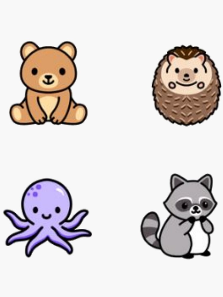 "Cute animals pack" Sticker for Sale by iCutey | Redbubble