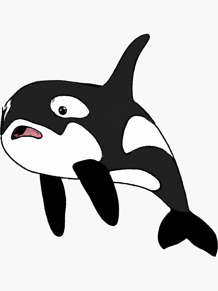 "Shocked Sad Orca Cartoon Whale" Sticker for Sale by ND-AI | Redbubble