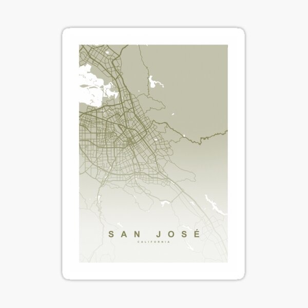 "San Jose Map Art" Sticker for Sale by artymaps | Redbubble