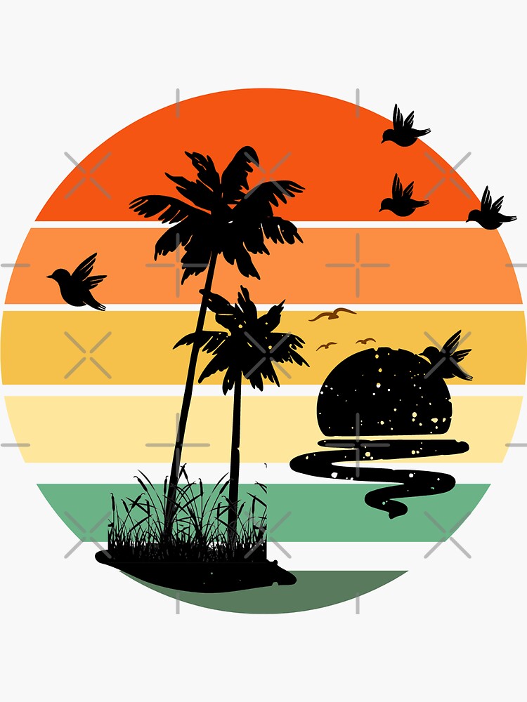 "Sun and Sea Simple Circle Shap" Sticker for Sale by WoYoDesign | Redbubble