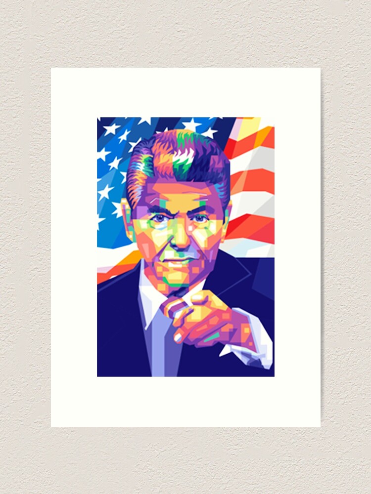 "Ronald Reagan Us President Pop Art" Art Print for Sale by FortinAnjali ...