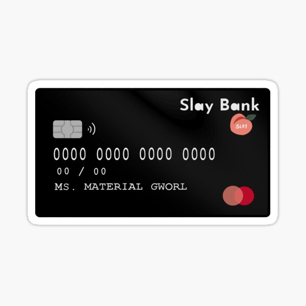 "Material Gworl Credit Card BLACK" Sticker for Sale by lemonsandwroses ...