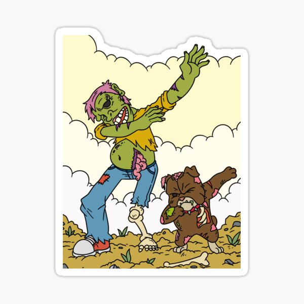 "Dabbing Zombie and his Zombie Dog " Sticker for Sale by FolkertHenk ...