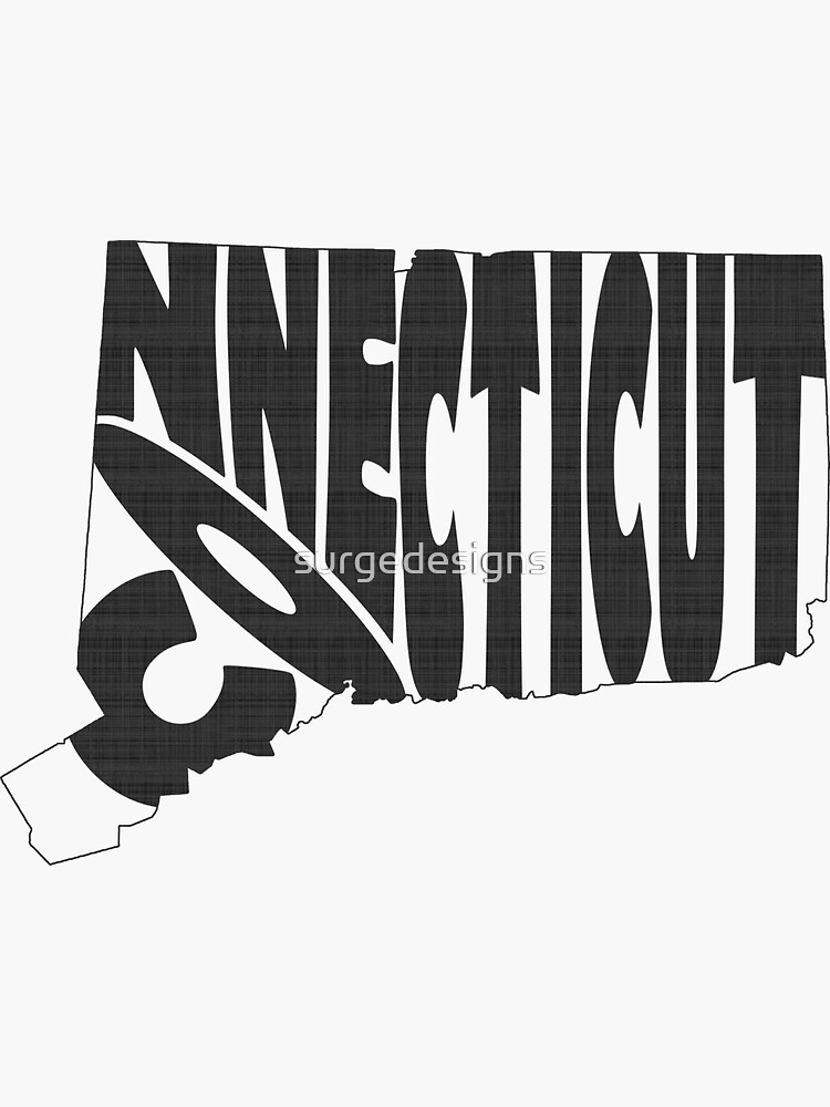 "Connecticut State Word Art" Sticker for Sale by surgedesigns | Redbubble