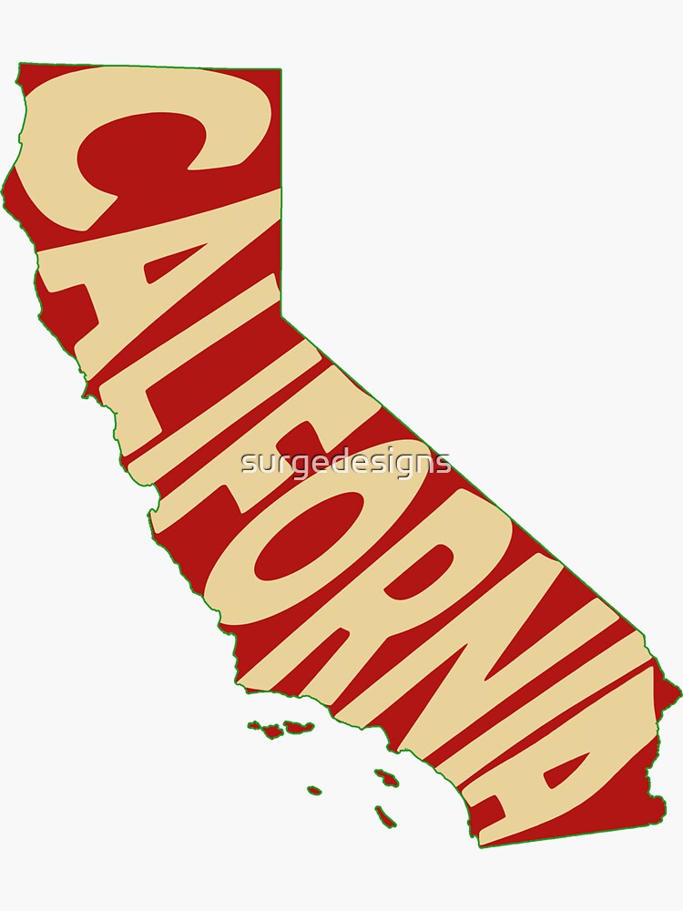 "California State Word Art" Sticker for Sale by surgedesigns | Redbubble