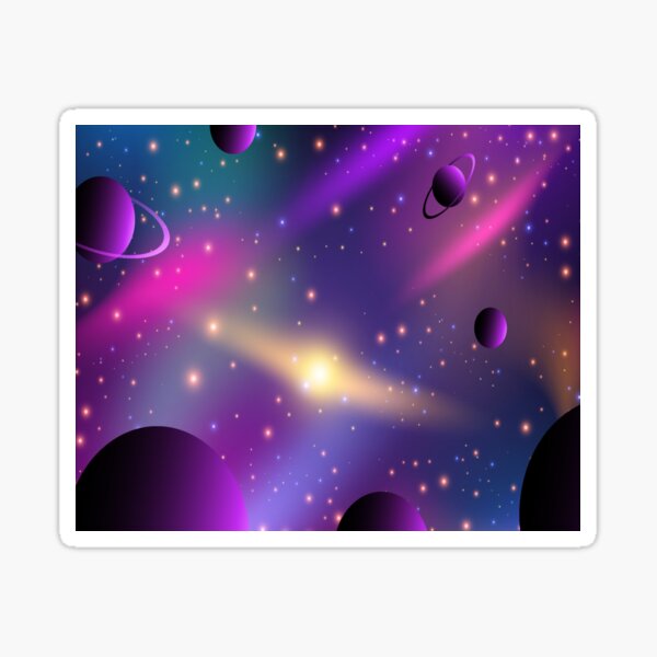 "galaxy, space, moon, star, planet, " Sticker for Sale by naditta ...