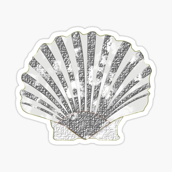 "Seashell in white color" Sticker for Sale by VeganGuitarizm | Redbubble