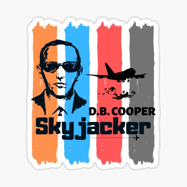 "D.B. Cooper skyjacker" Sticker for Sale by soni-70 | Redbubble