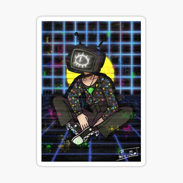 "TV head" Sticker for Sale by PossumsTrash | Redbubble