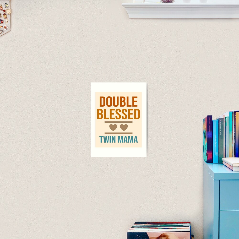 "Double Blessed Twin Mama Mom Of Twins Twin Boys Girls Retro Vintage ...