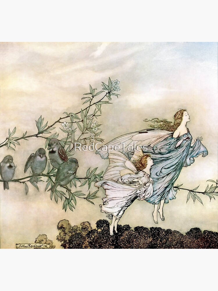 "Fairies and Birds Arthur Rackham" Sticker for Sale by RedCapeTales ...