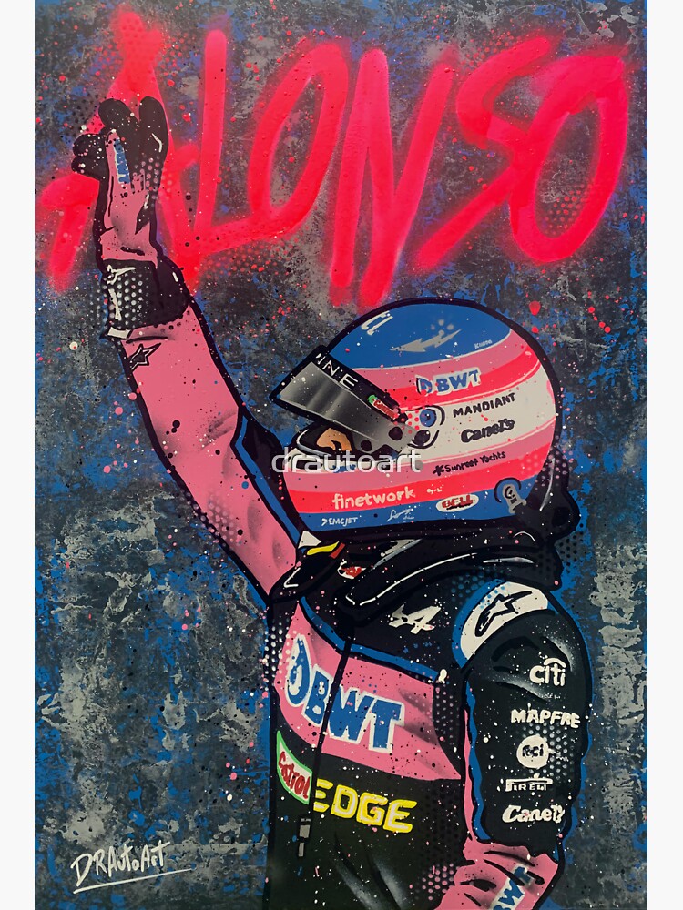 Pegatina «Fernando Alonso, 2022 - Pintura de graffiti F1 de DRAutoArt ...