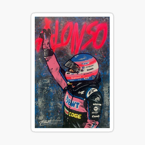 "Fernando Alonso, 2022 - F1 graffiti painting by DRAutoArt" Sticker for ...