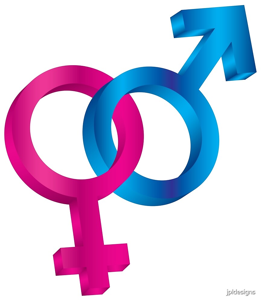 Male And Female Gender Symbol Intertwined 3d By Jpldesigns Redbubble