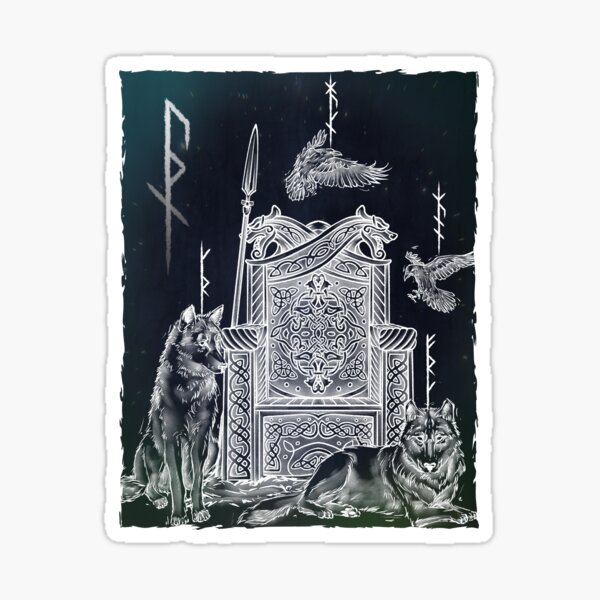 "The Throne of Odin" Sticker for Sale by Fafnirs-Hoard | Redbubble