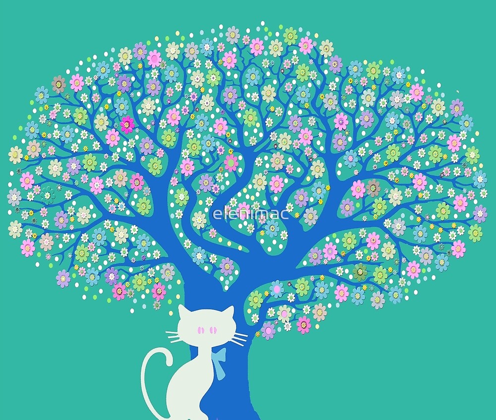 "Cat Flower Power" by elenimac | Redbubble