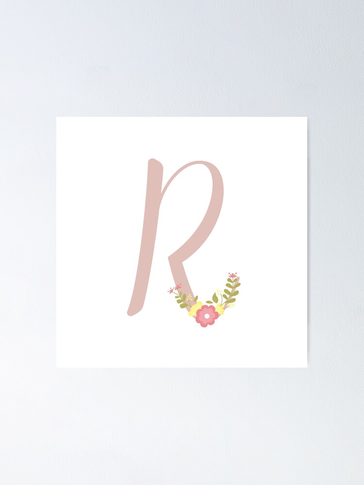 Póster «Letra "R" cursiva - rosa claro» de AlsonStudio | Redbubble