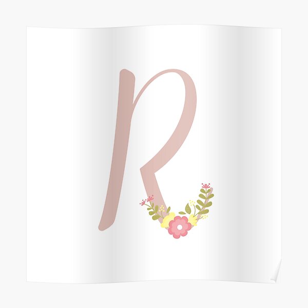 Póster «Letra "R" cursiva - rosa claro» de AlsonStudio | Redbubble