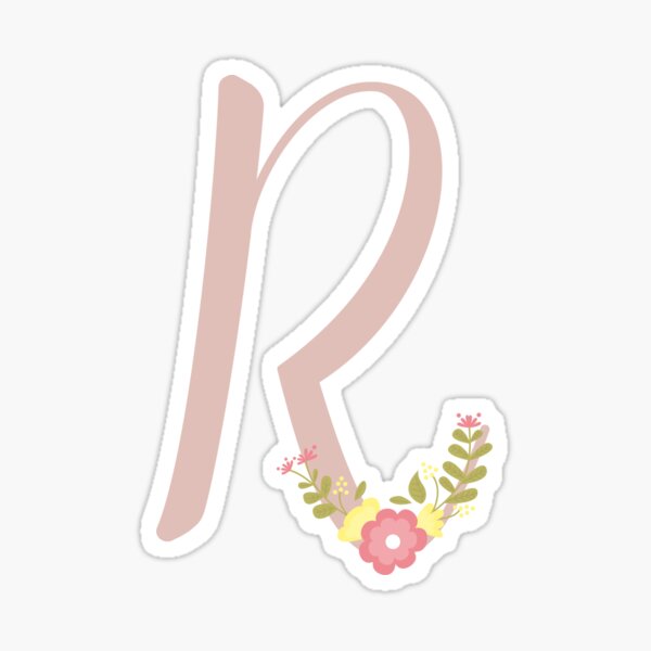 "Letter "R" Cursive- Light Pink " Sticker for Sale by AlsonStudio ...