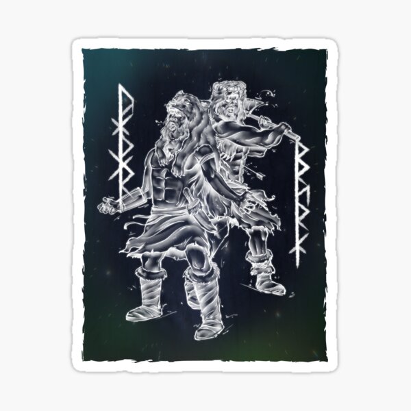 "Berserkr x Ulfhednar" Sticker for Sale by Fafnirs-Hoard | Redbubble