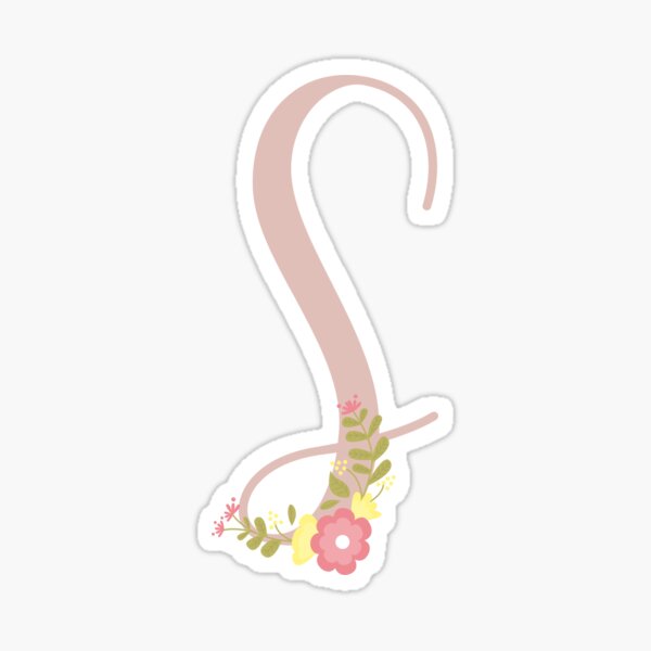 "Letter "S" Cursive- Light Pink " Sticker for Sale by AlsonStudio ...