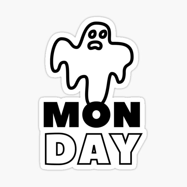 "Monday ghost design" Sticker for Sale by dineshshop1 | Redbubble