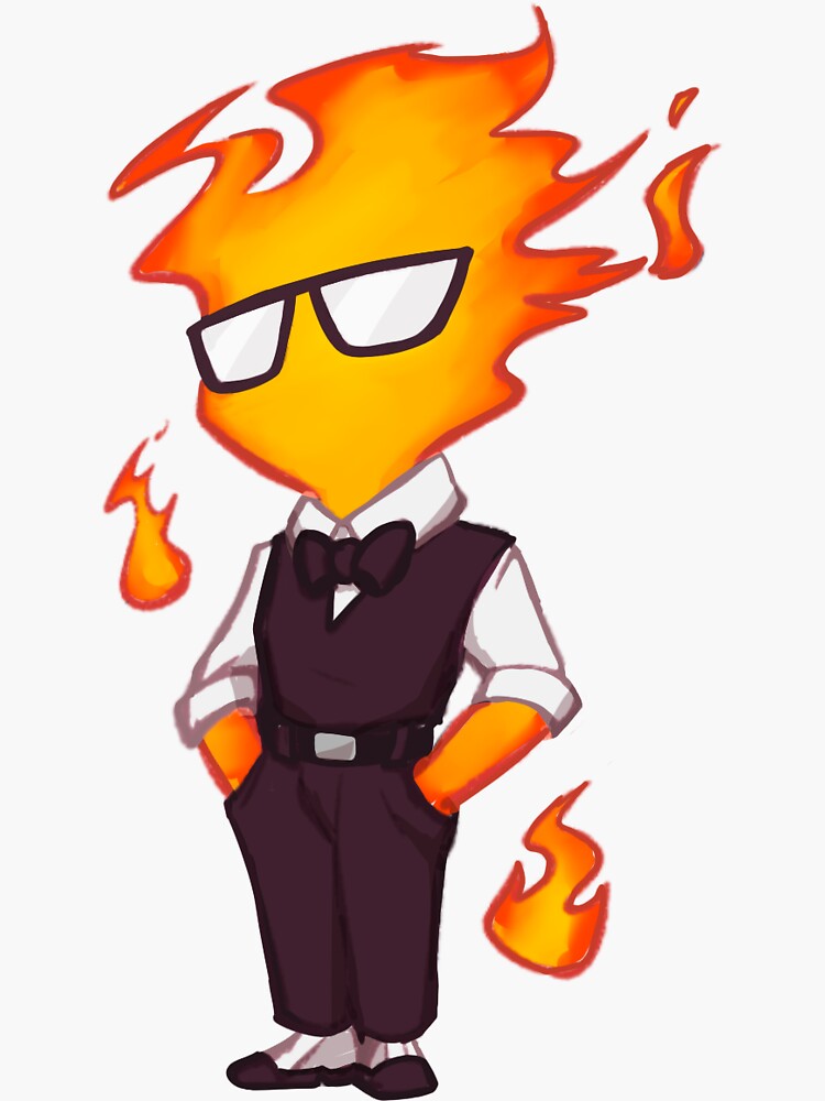 "Grillby" Sticker for Sale by Izabowl | Redbubble