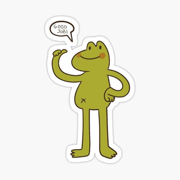 "good job frog!" Sticker for Sale by glittery-ugly | Redbubble