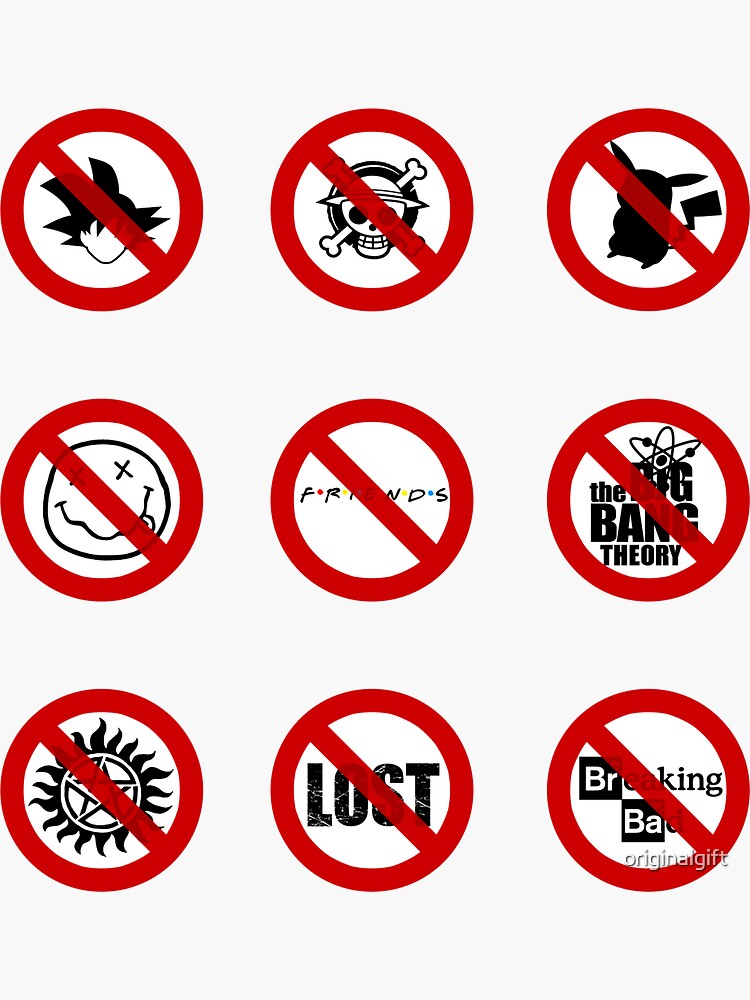 "NOT ALLOWED sticker pack" Sticker for Sale by originalgift | Redbubble