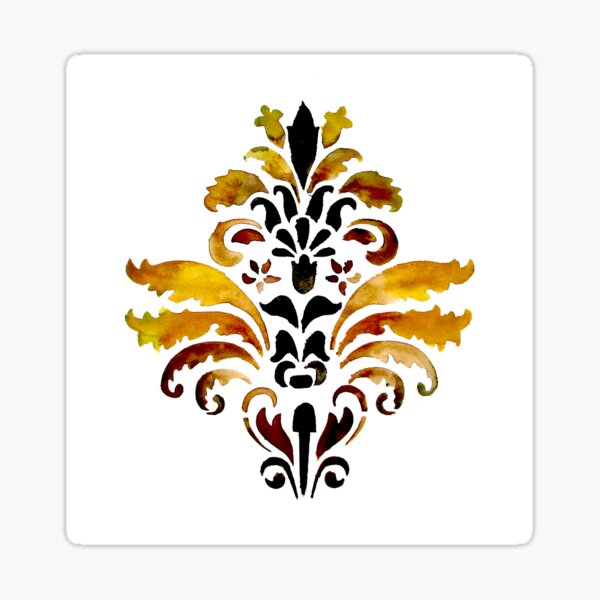 "Black and Gold Flourish" Sticker for Sale by PaintedbyCarol | Redbubble