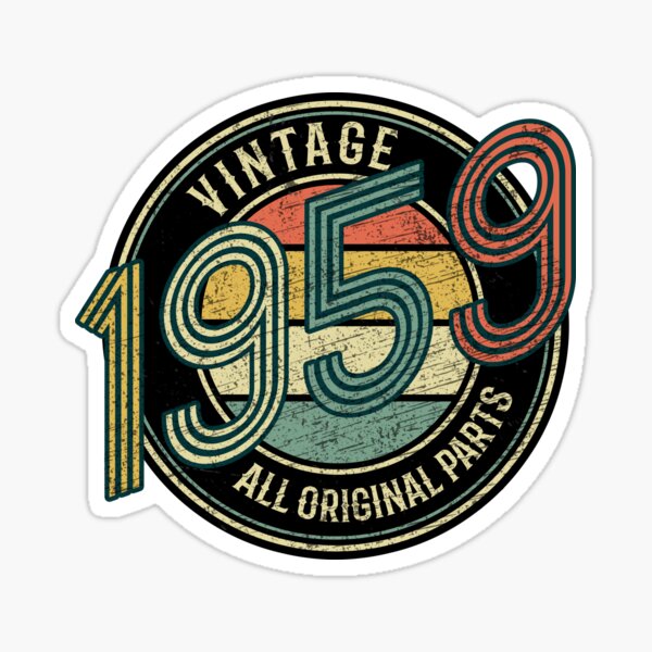 "Vintage 1959 Retro Number - All Original Parts" Sticker for Sale by ...