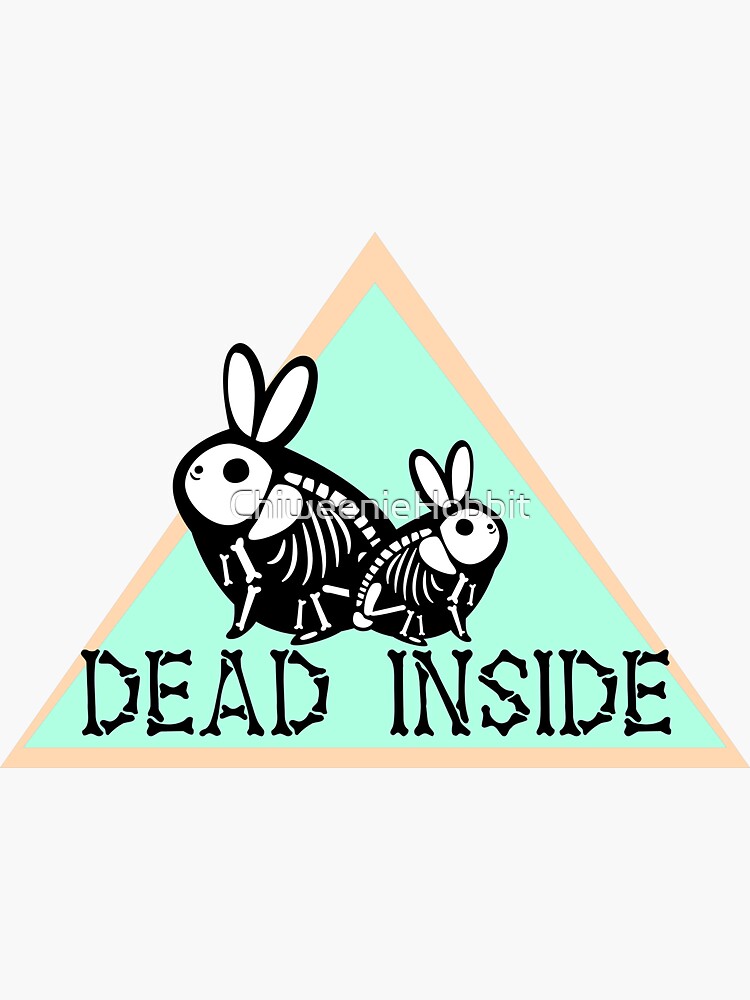 "Dead Inside Skeleton Rabbits Green" Sticker for Sale by ...