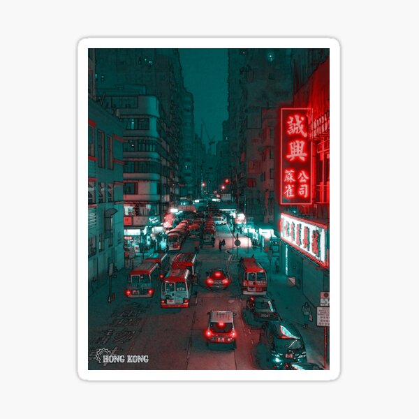 "Hong Kong China City" Sticker for Sale by PostersStickers | Redbubble