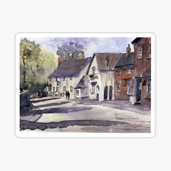 " A sunny afternoon in the village of Hampton-in-Arden" Sticker for ...