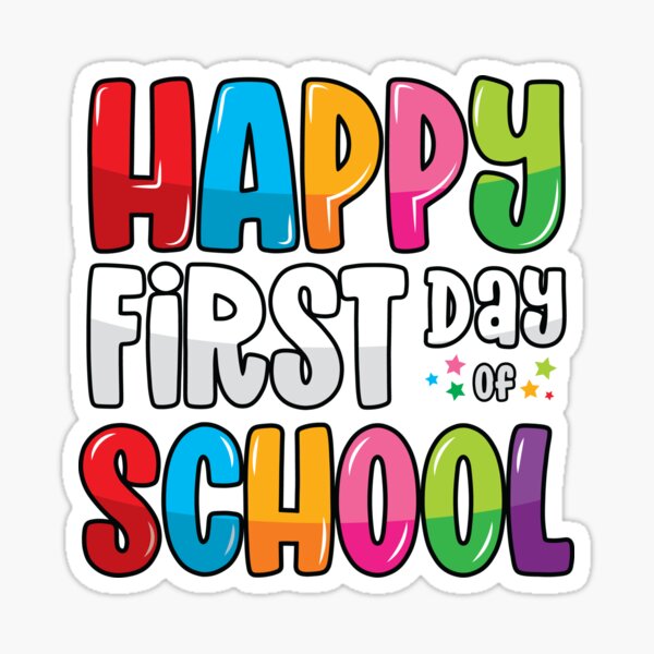 "Happy First Day of School Teacher Student Back to School" Sticker for ...