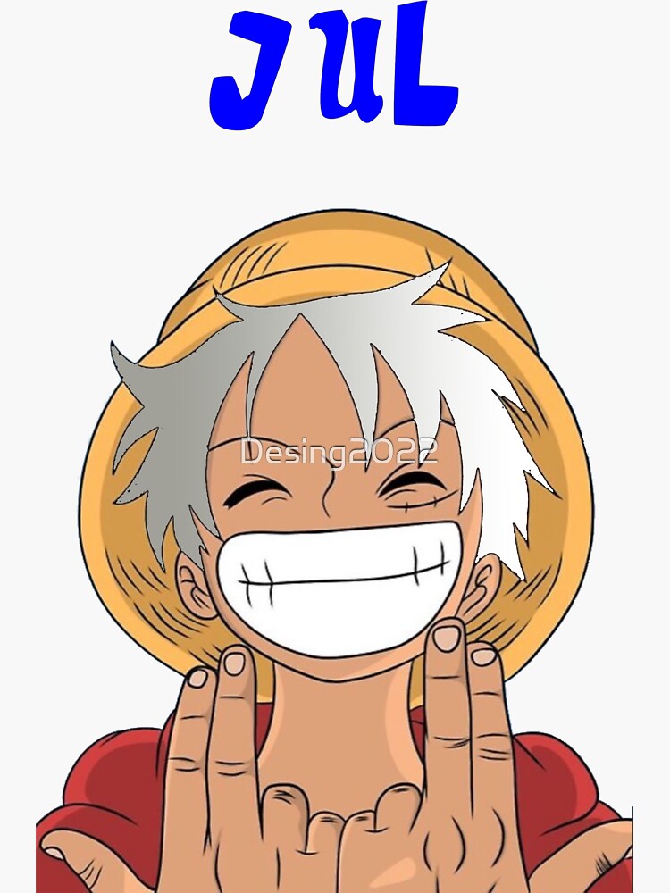 Pegatina « REY PIRATA Luffy apoyando a Jul» de Desing2022 | Redbubble