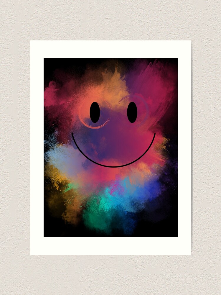 "Colour Splash Smiley Face" Art Print for Sale by Katora7 | Redbubble