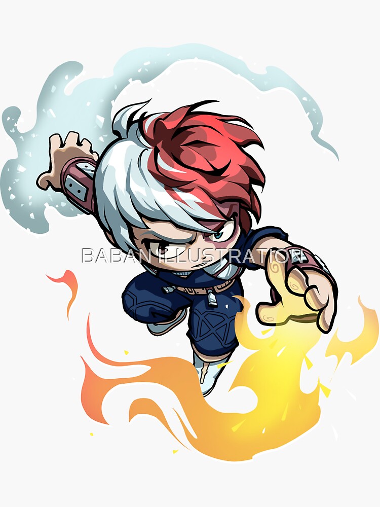 "Shoto Todoroki Chibi Sticker" Sticker for Sale by babakinkin | Redbubble