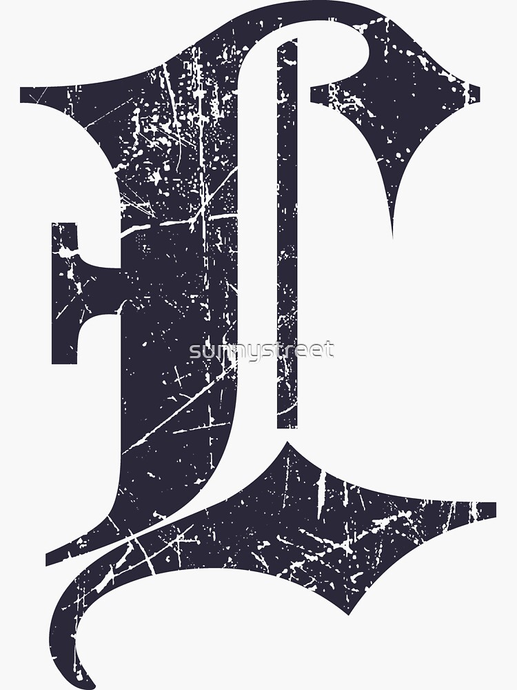 "Dark Grunge Monogram Letter "L" Blackletter" Sticker for Sale by ...