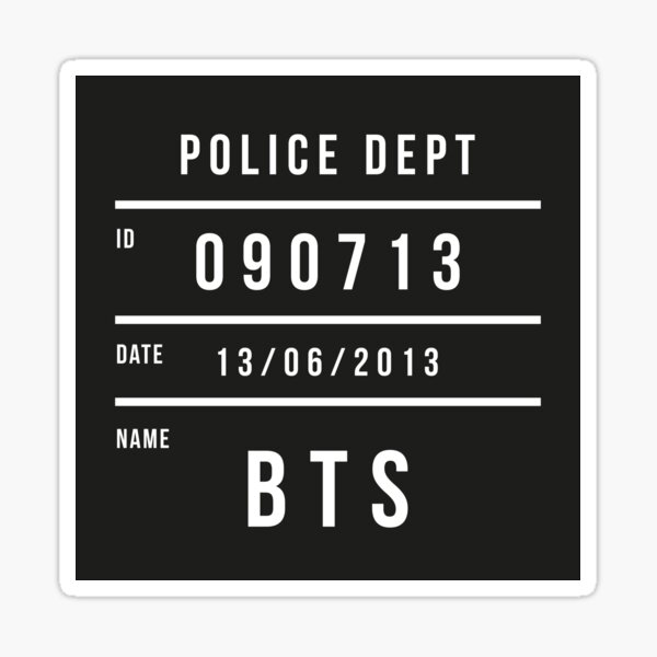 "BTS Butter police dept sign" Sticker for Sale by onastarrynight ...