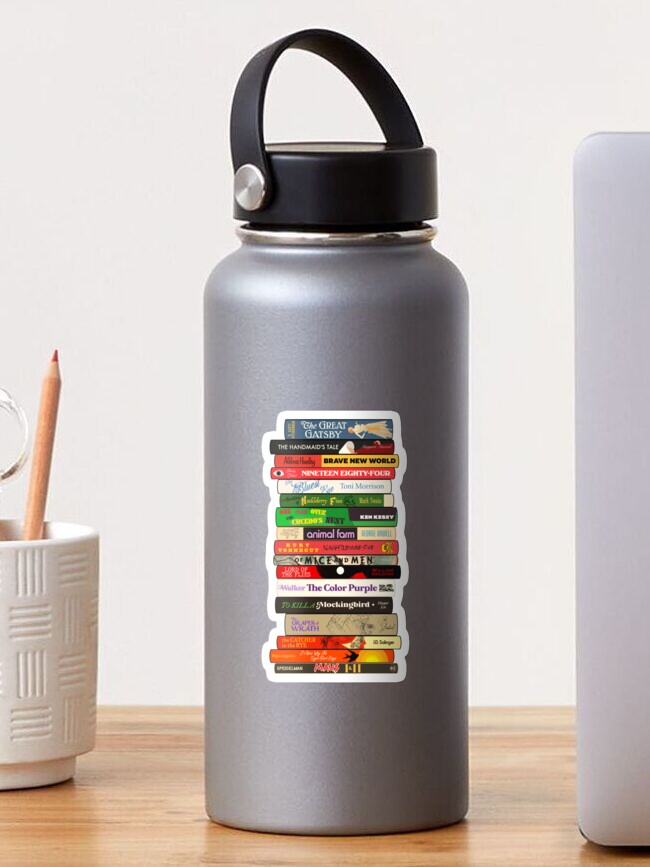 "Classic Banned Books Stack" Sticker for Sale by ourkid | Redbubble
