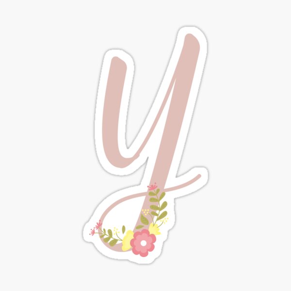 "Letter "Y" Cursive- Light Pink " Sticker for Sale by AlsonStudio ...