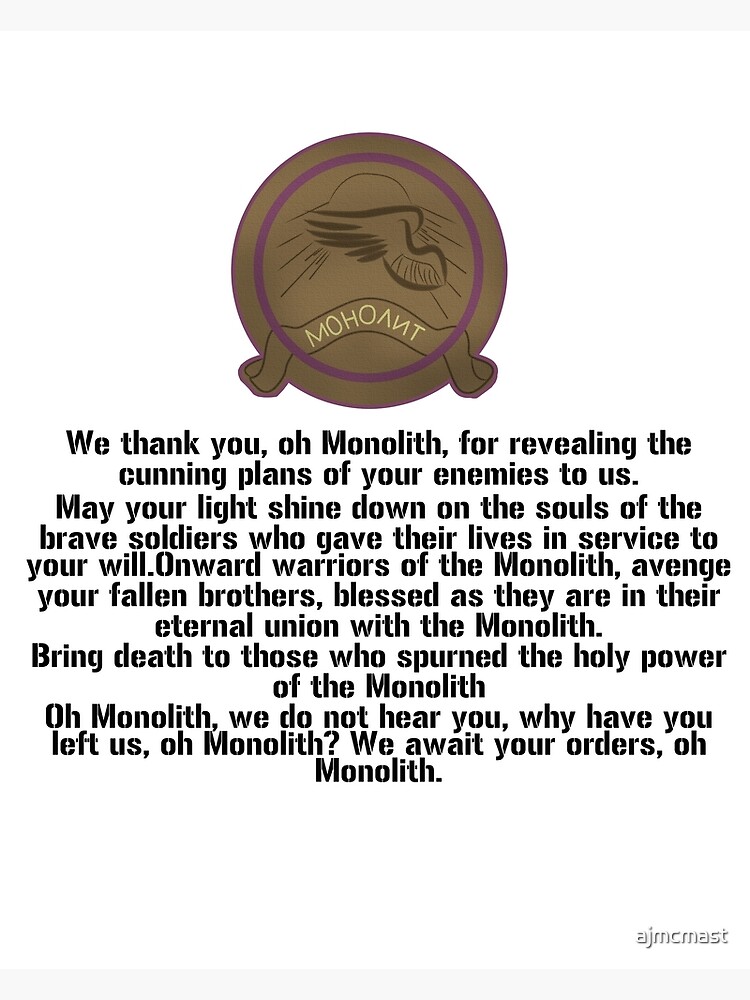 "Monolith preacher speech" Poster for Sale by ajmcmast | Redbubble