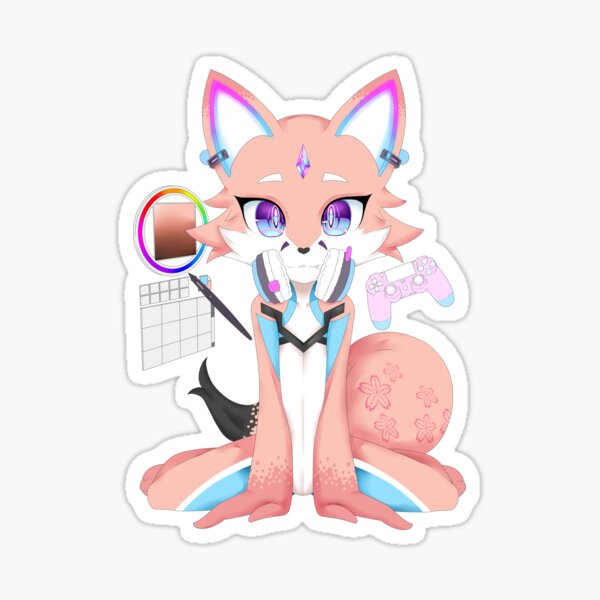 "streamer fox" Sticker for Sale by kocoscharms | Redbubble